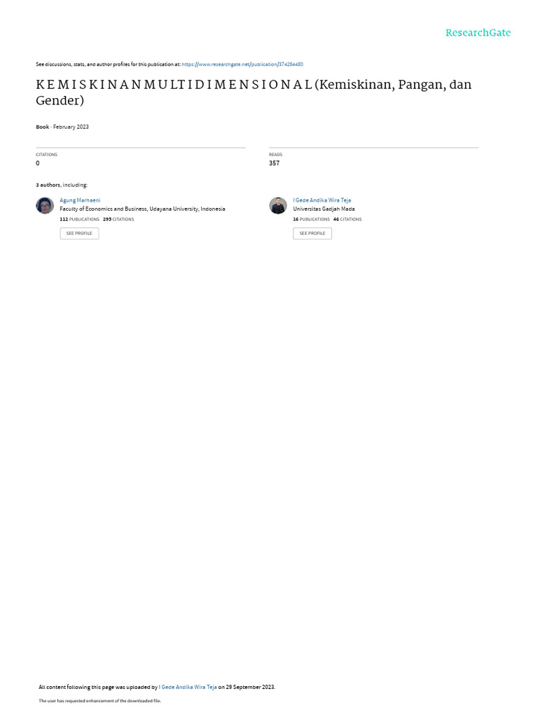 Analisis Kemiskinan Multidimensional | PDF