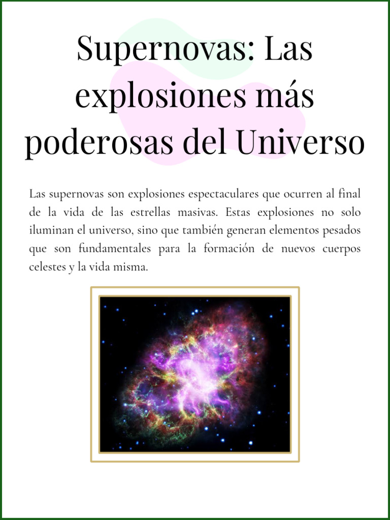Supernovas Las Explosiones Más Poderosas Del Universo - 20240919 ...