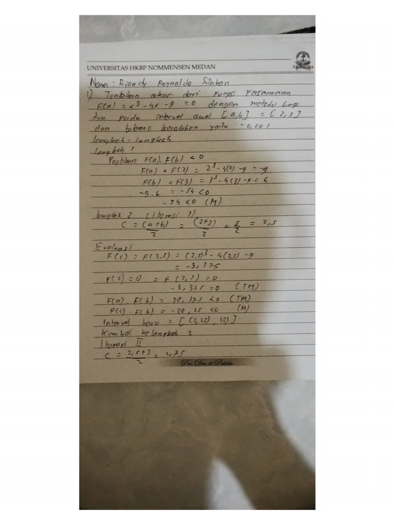 Tugas. Numerik - Riandy Silaban - 21150048 | PDF