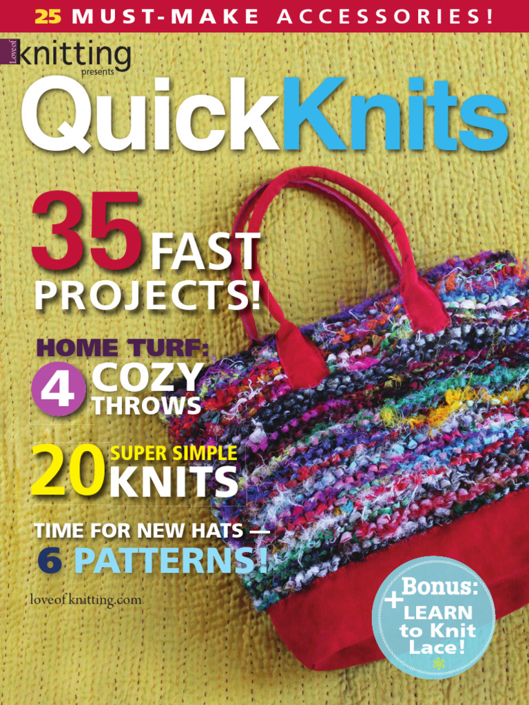 《Love of Knitting Quick Knits》2012 | PDF | Knitting | Yarn