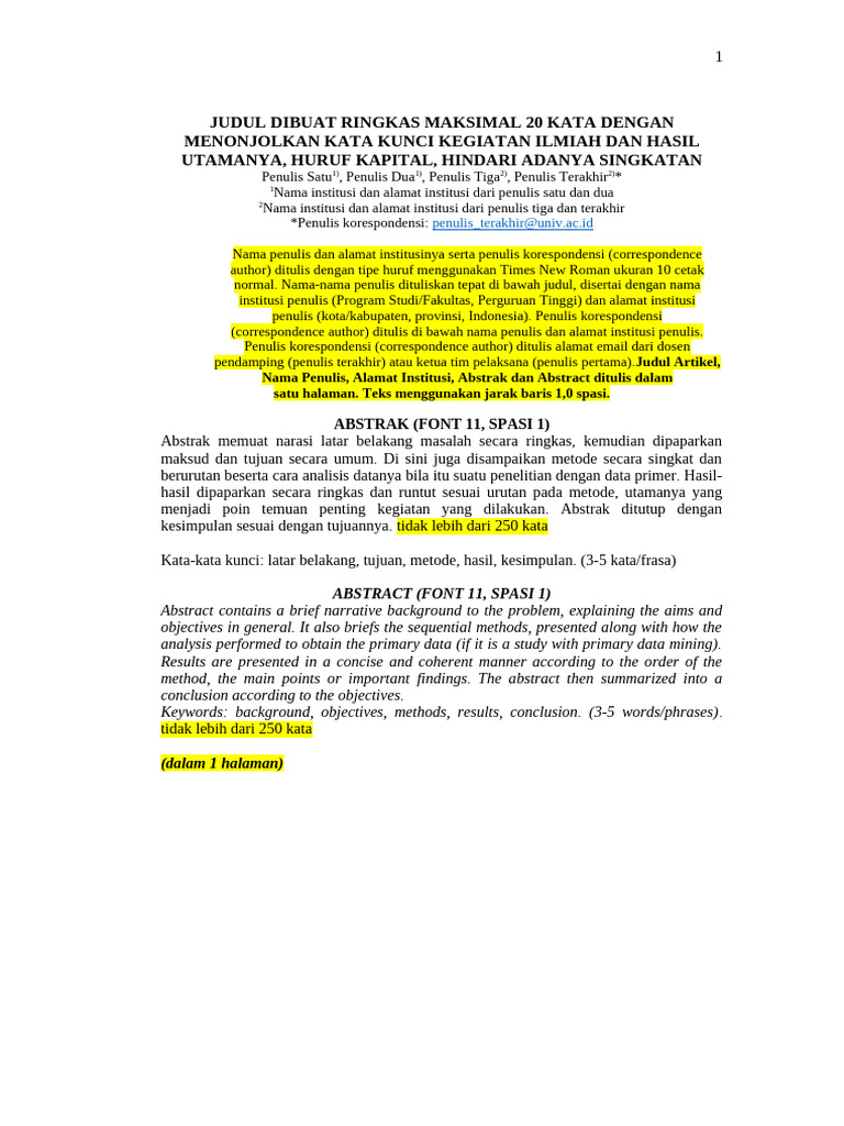 Template Proposal PKM Artikel Ilmiah 2024 | PDF