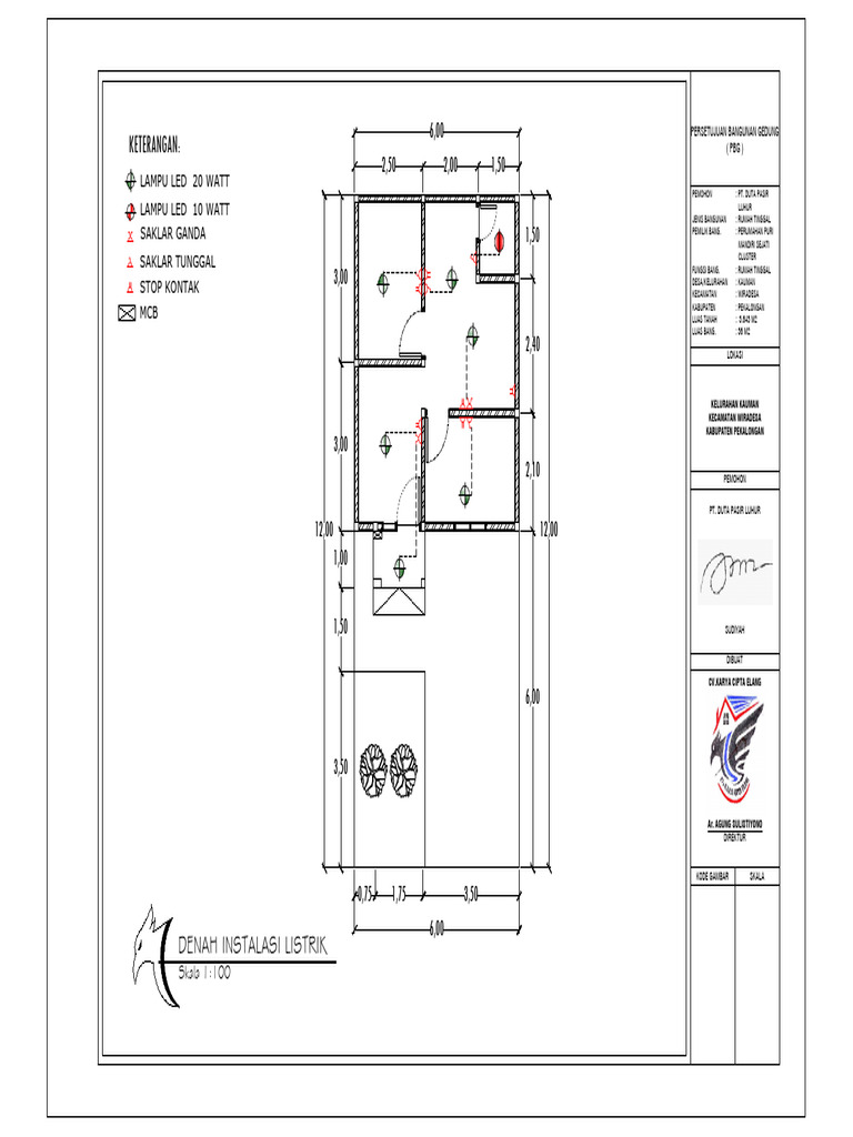 Denah Instalasi Listrik Rumah Tinggal | PDF