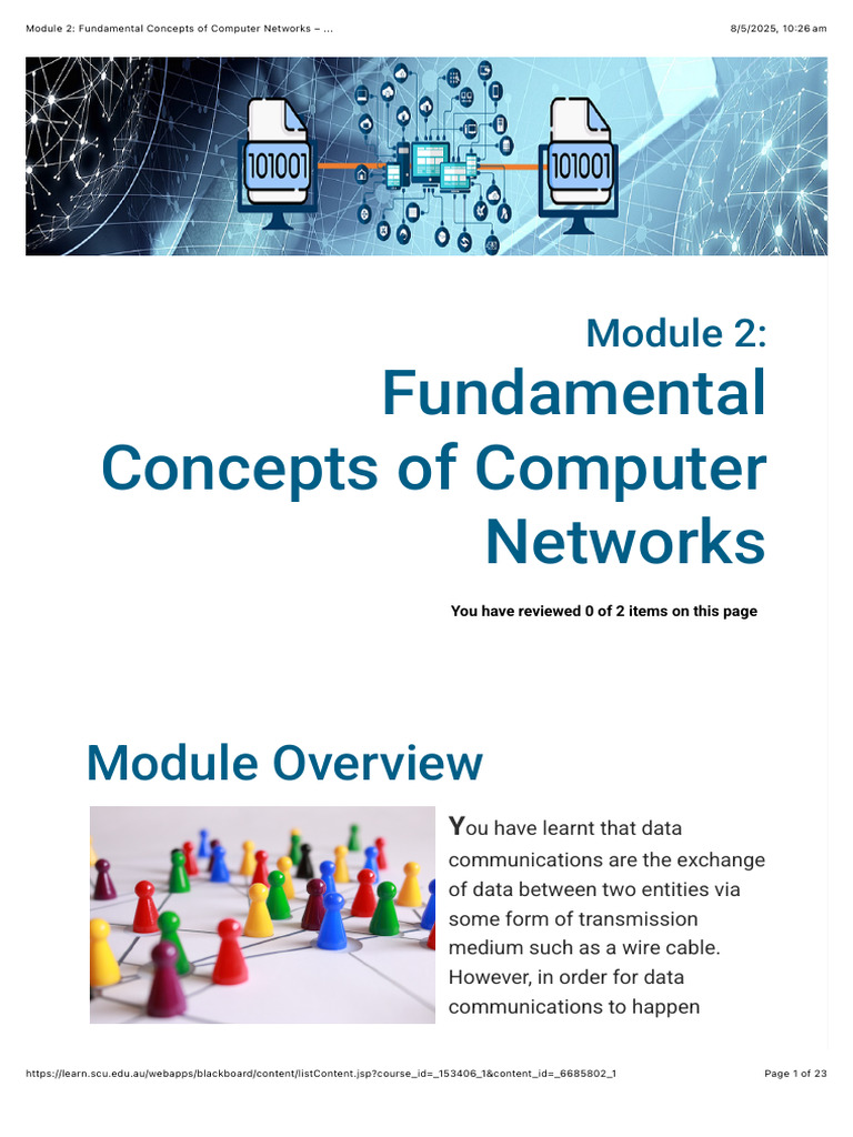 Module 2: Fundamental Concepts of Computer Networks - ... | PDF ...