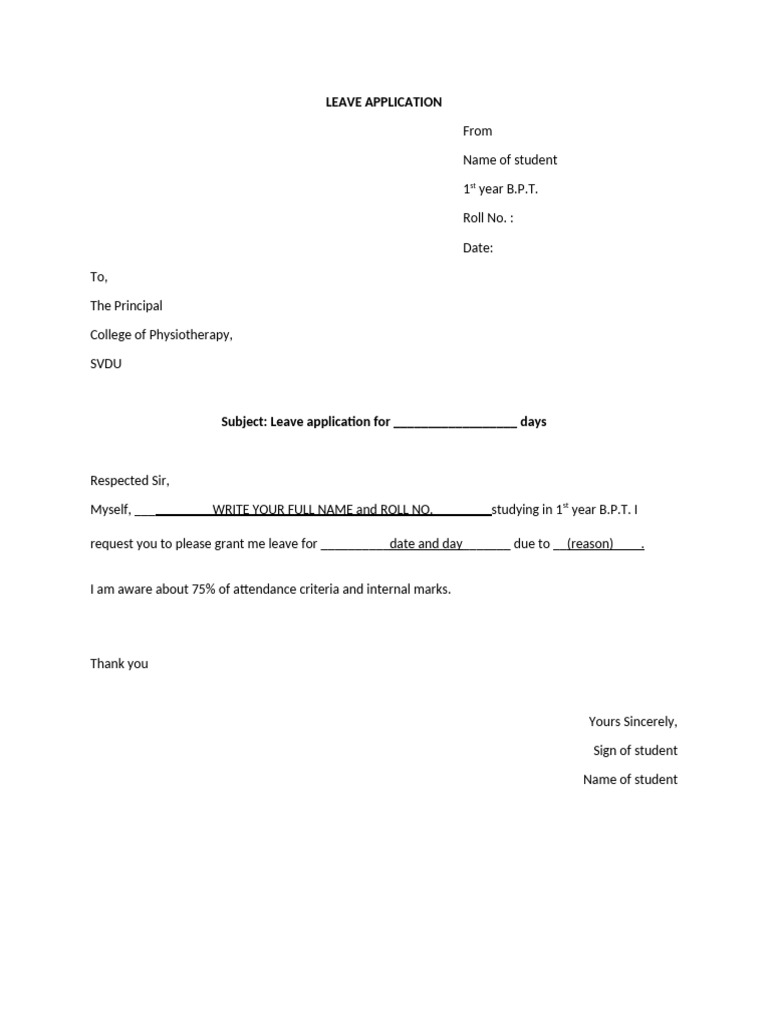 Late Application for Class Attendance | PDF