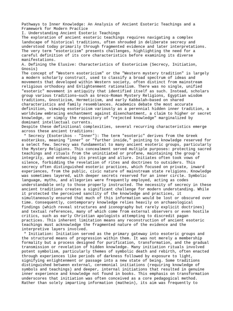 Esoteric Teachings | PDF | Hermeticism | Neoplatonism