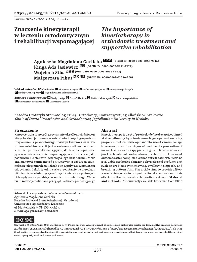 Cwiczenia W Roznych Wadach Zgryzu | PDF
