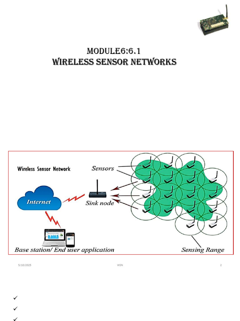 WN - MODULE 6 - Wireless Sensor Network - 6.1 | PDF | Wireless Sensor Network | Computer Network