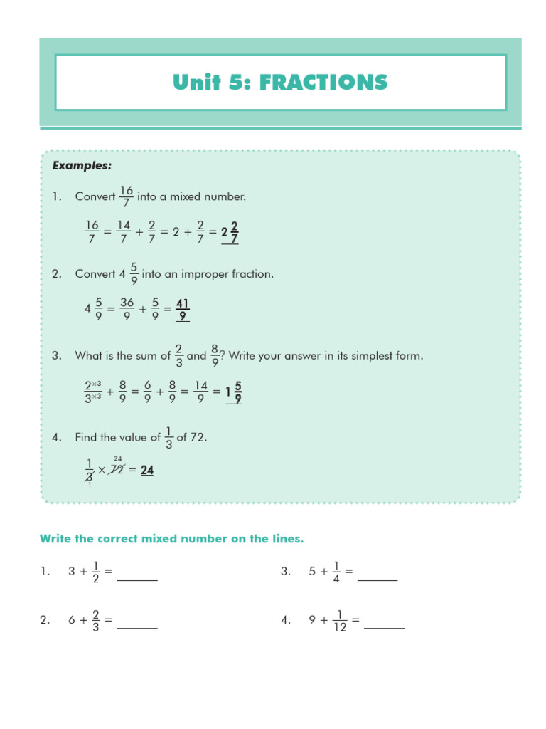 IN_5_SNG_Math_Fraction_REV | PDF | Mathematics