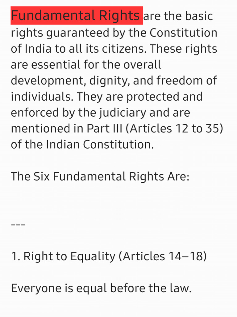 Fundamental Rights | PDF