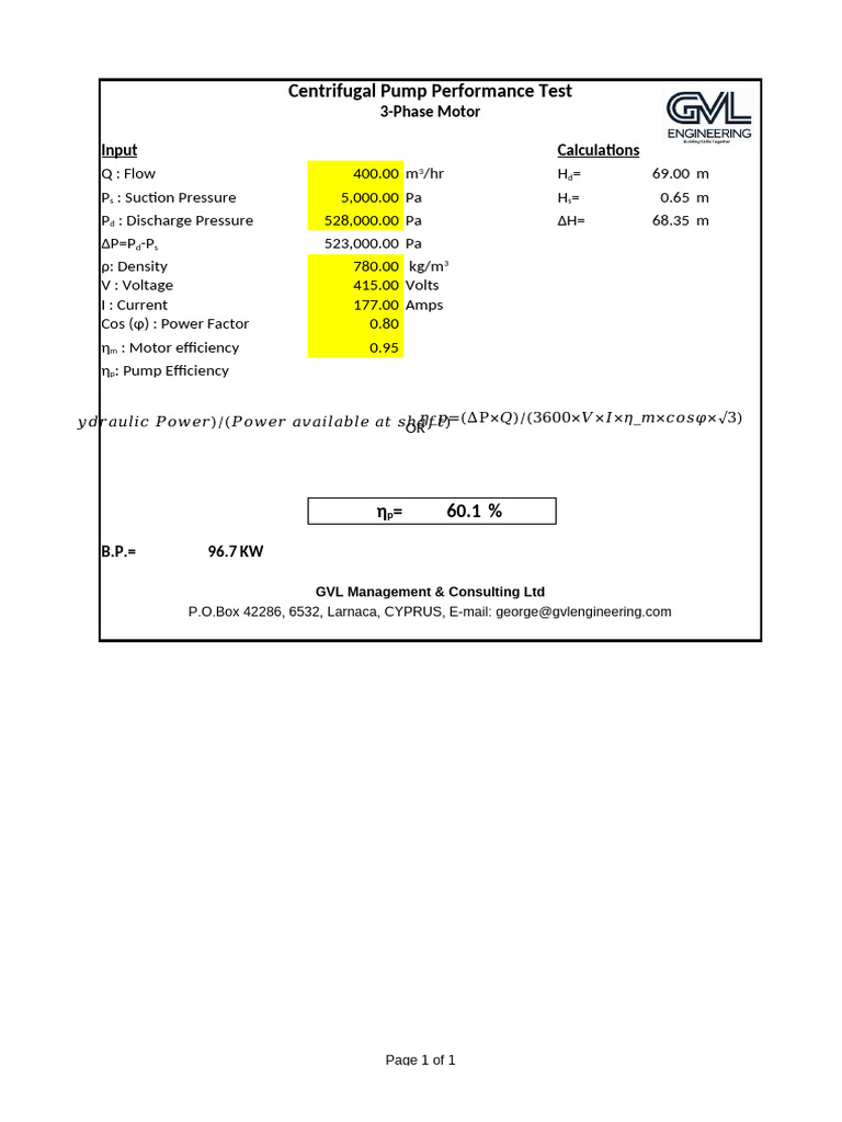 GVL - Centrifugal Pump Performance Calculator R4-2025 | PDF