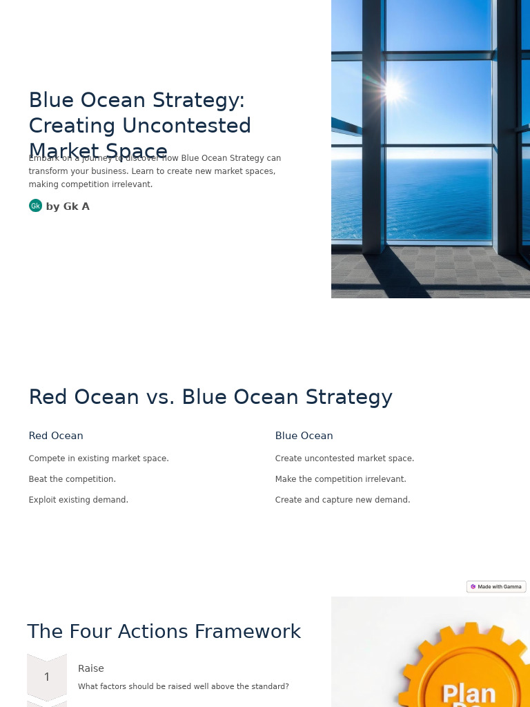 Blue Ocean Strategy Creating Uncontested Market Space | PDF | Business ...