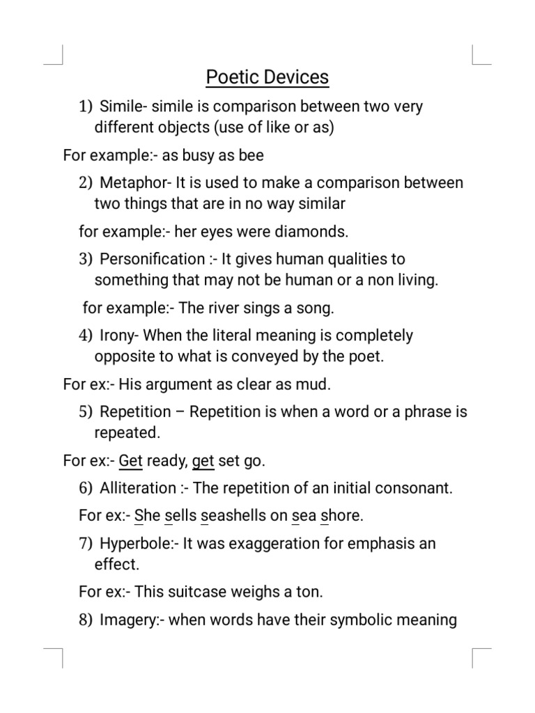 poetic devices | PDF