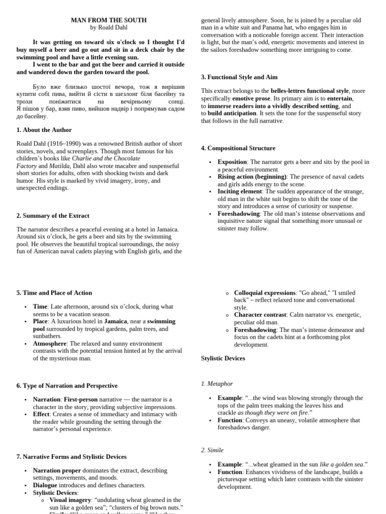 Man From The South. Text 12 | PDF
