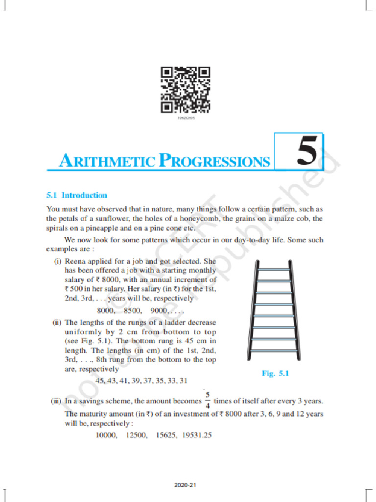 Class 10 Maths Ex. 5.1 | PDF