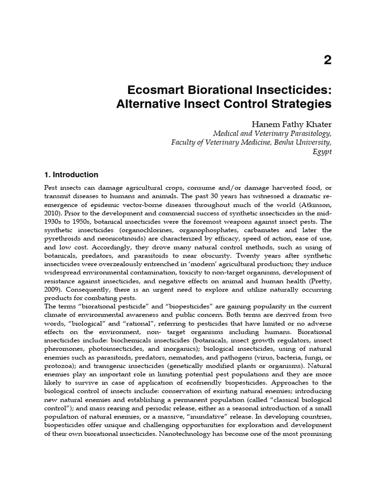 Ecosmart Biorational Insecticides Altern | PDF | Insecticide | Essential Oil
