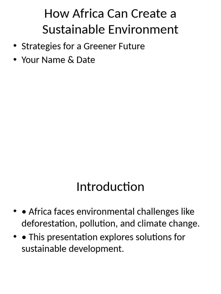 Sustainable Solutions for Africa's Environment | PDF