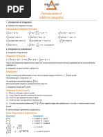 Integration Formula Sheet Class12 Teachoo | PDF | Mathematics | Mathematical Analysis