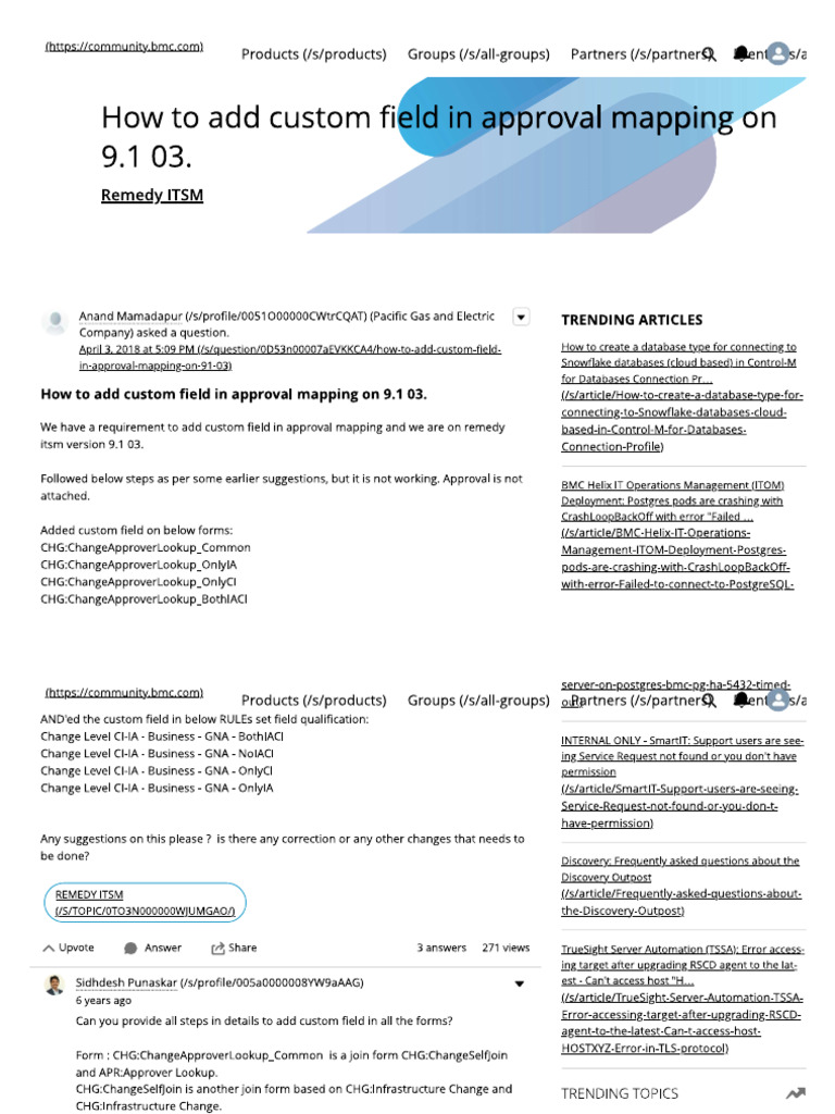 Custom Field Approval Mapping | PDF