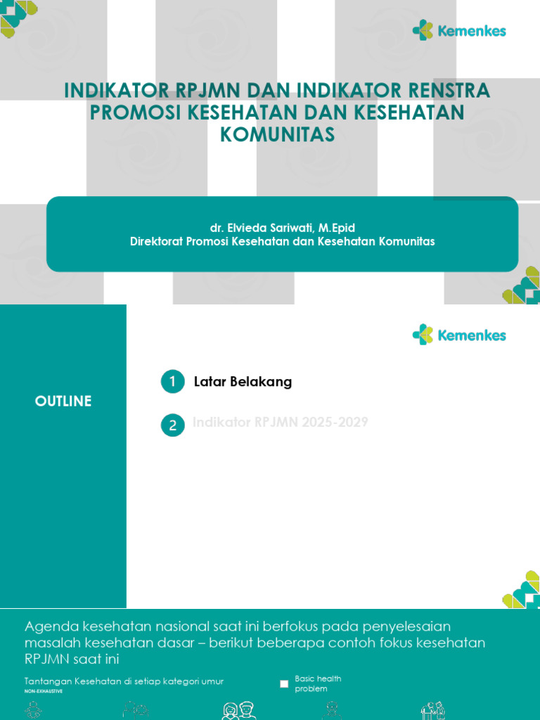 Bahan Indikator RPJMN 2025 SD 2029 Dit Promkes Dan PM | PDF