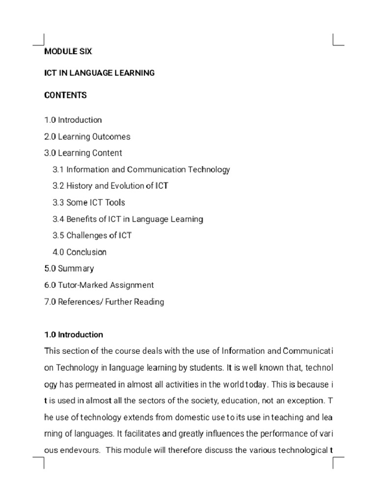 ICT IN LANGUAGE LEARNING (MODULE 6)_Phoenix | PDF