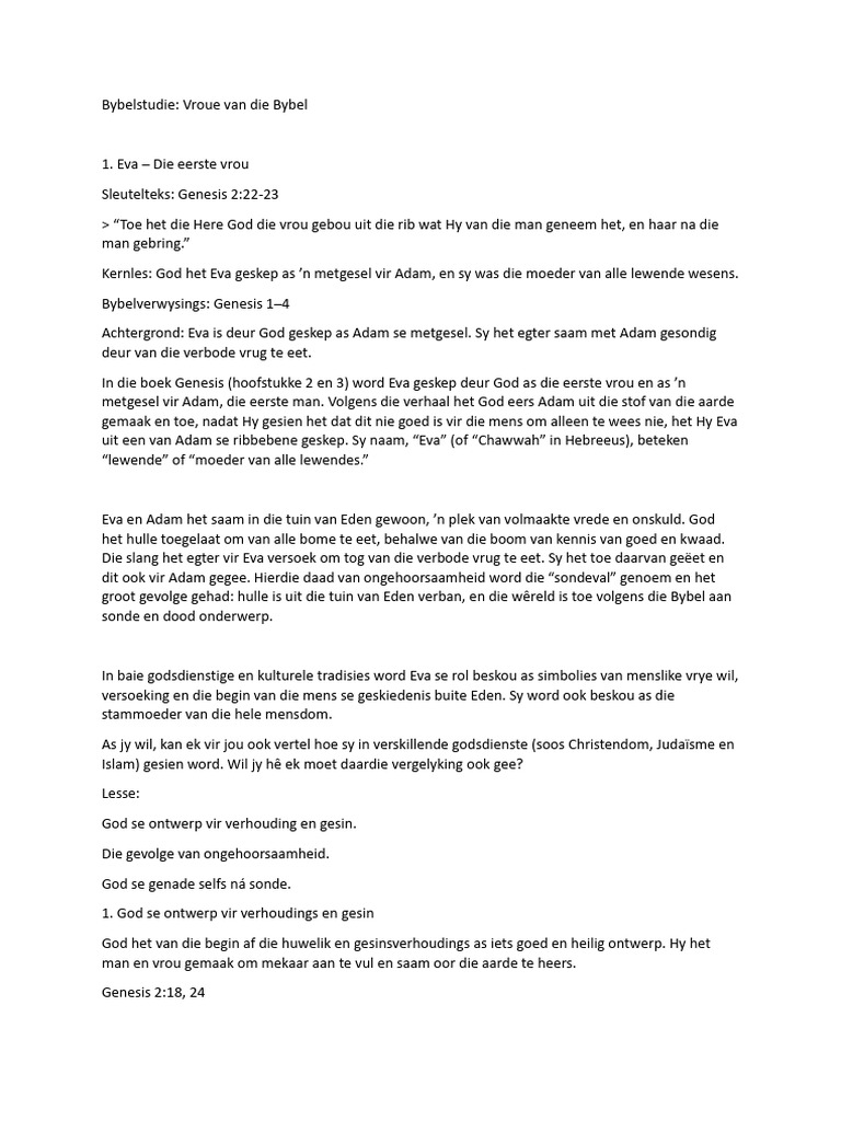 Bybelstudie Eva | PDF