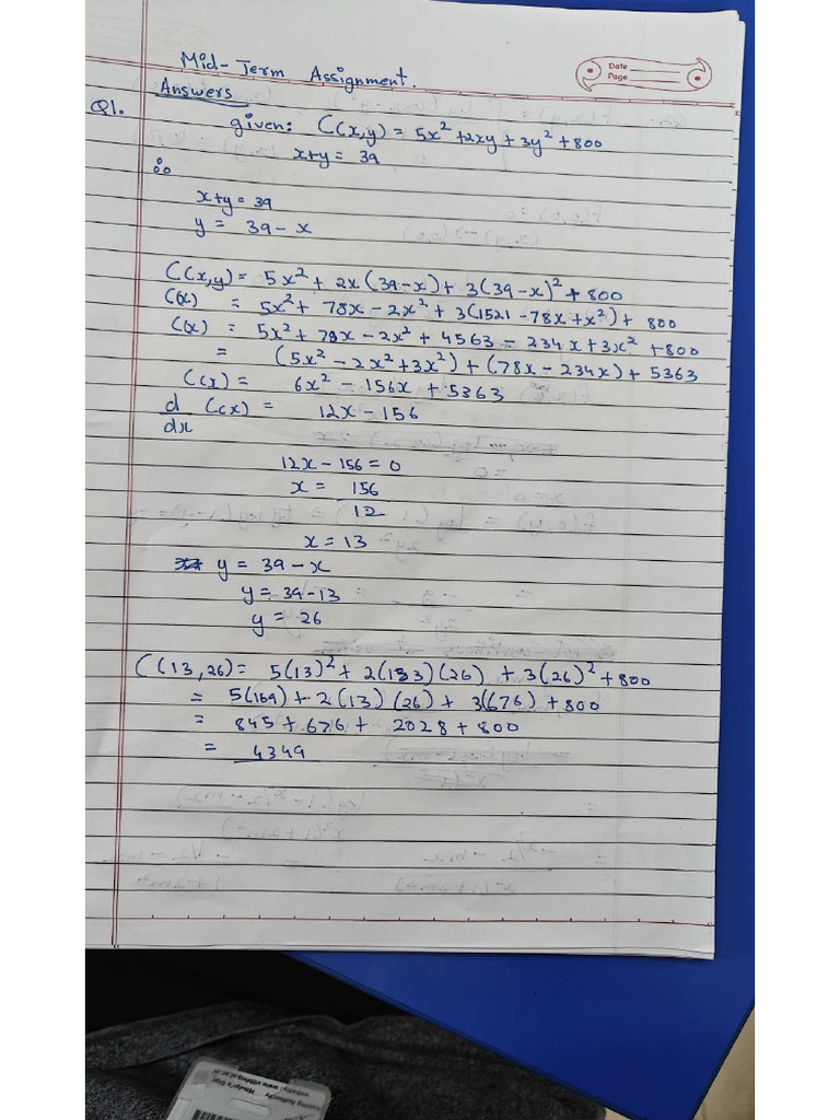 24BAS10102 Calculas Midterm Assignment | PDF