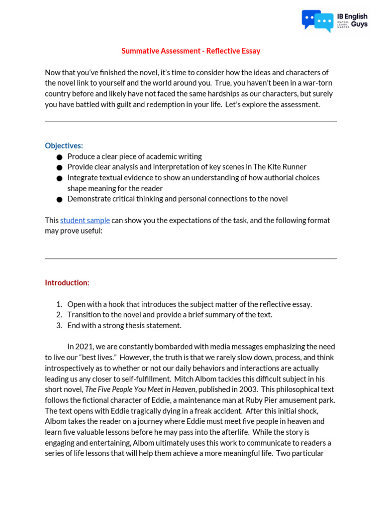 9 - Summative Assessment - Reflective Essay | PDF | Anger | Forgiveness