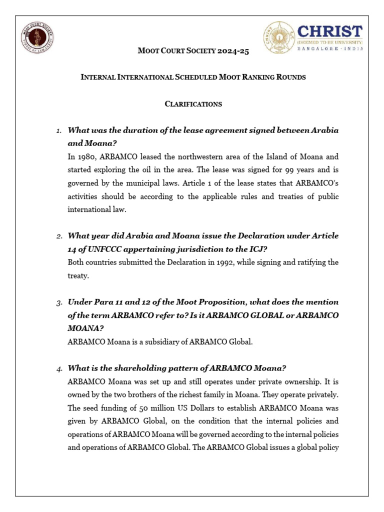 Clarifications IISMRR2024 | PDF | Kyoto Protocol | Treaty