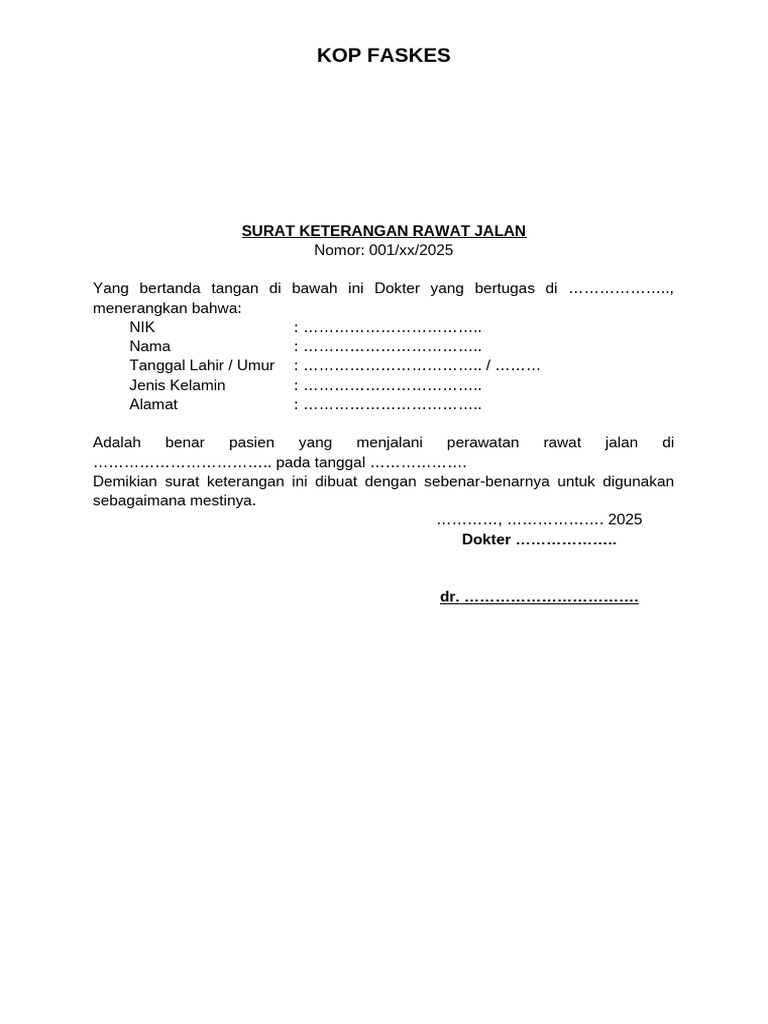 Surat Keterangan Rawat Jalan | PDF