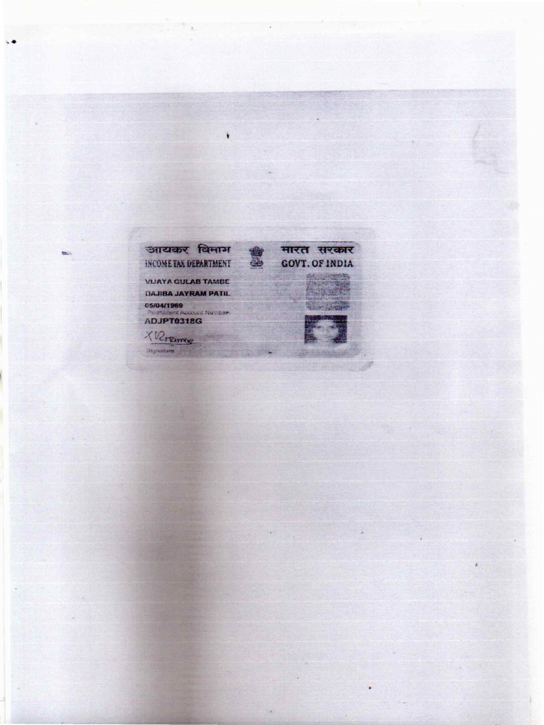 Pan Card V.g.tambe | PDF