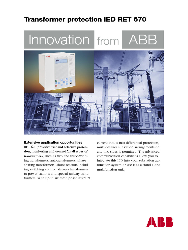 1MRK504082-SEN B en Transformer Protection IED RET 670 | PDF ...