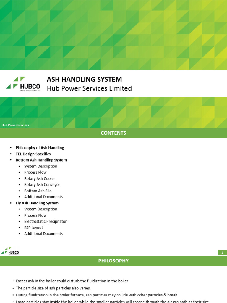 Ash Handling System Overview | PDF | Boiler | Secondary Sector Of The ...