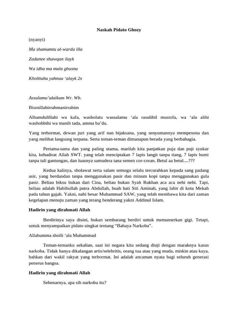 Naskah Pidato Ghozy Polresta | PDF