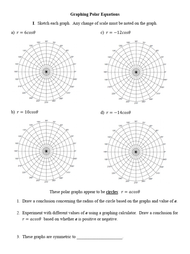 WS+ +Graphing+Polar+Equations | PDF | Mathematical Physics | Geometry
