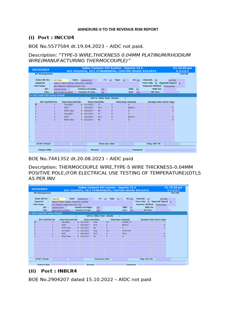 Annexure II of RRR Aidc | PDF
