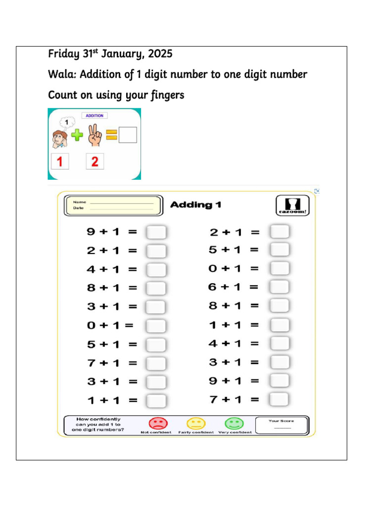 Eliana Numeracy work | PDF