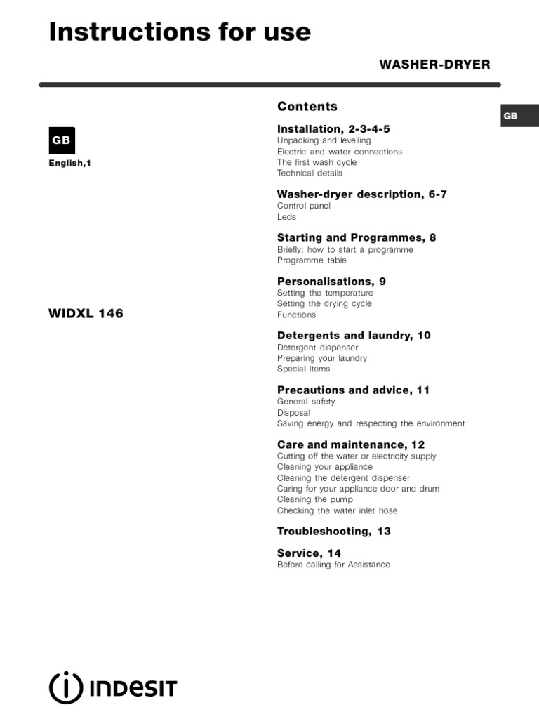 Instructions For Use: Washer-Dryer | PDF | Ac Power Plugs And Sockets ...