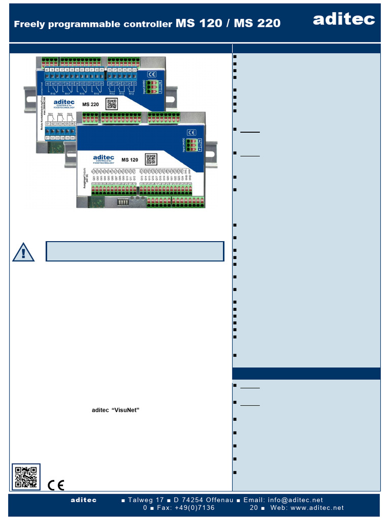 MS120 MS220 Data Sheet en 03 | PDF | Microcontroller | Programmable Logic Controller