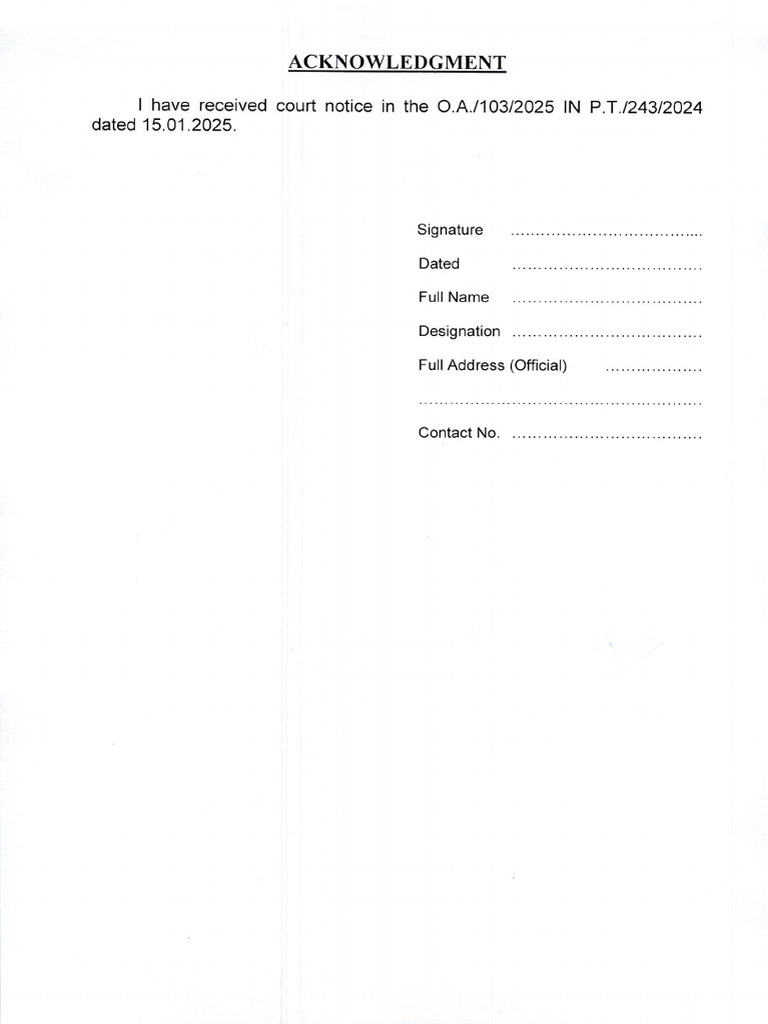 Acknowledgment Proforma | PDF