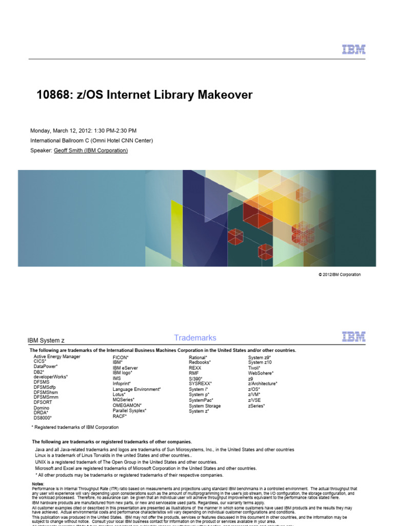 s10868 zOS Internet Library Makeover | PDF | Ibm Db2 | Mainframe Computer