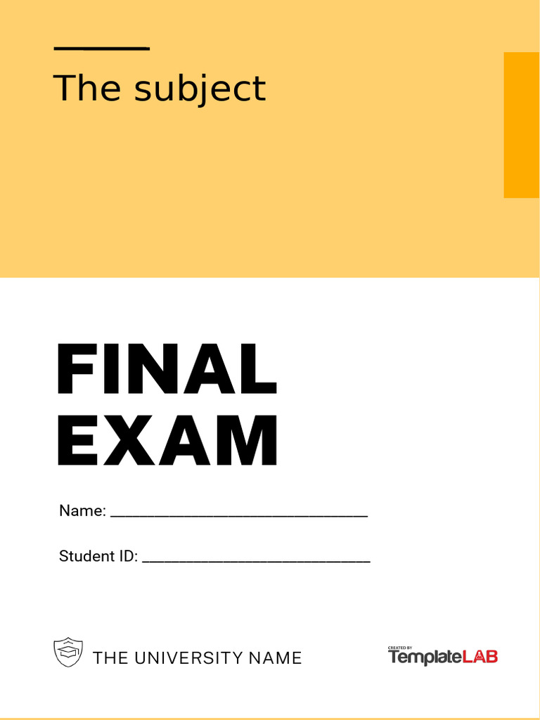Final Exam Cover Page Template | PDF