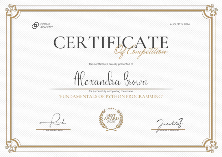 Certificate: of Competition | PDF