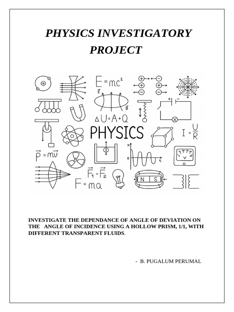 Pugal Physics Project To Investigate The Dependance of Angle of ...
