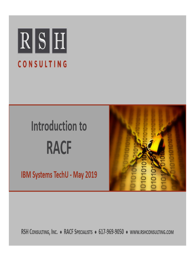 RSH Consulting Introduction to RACF May 2019 | PDF | Databases ...