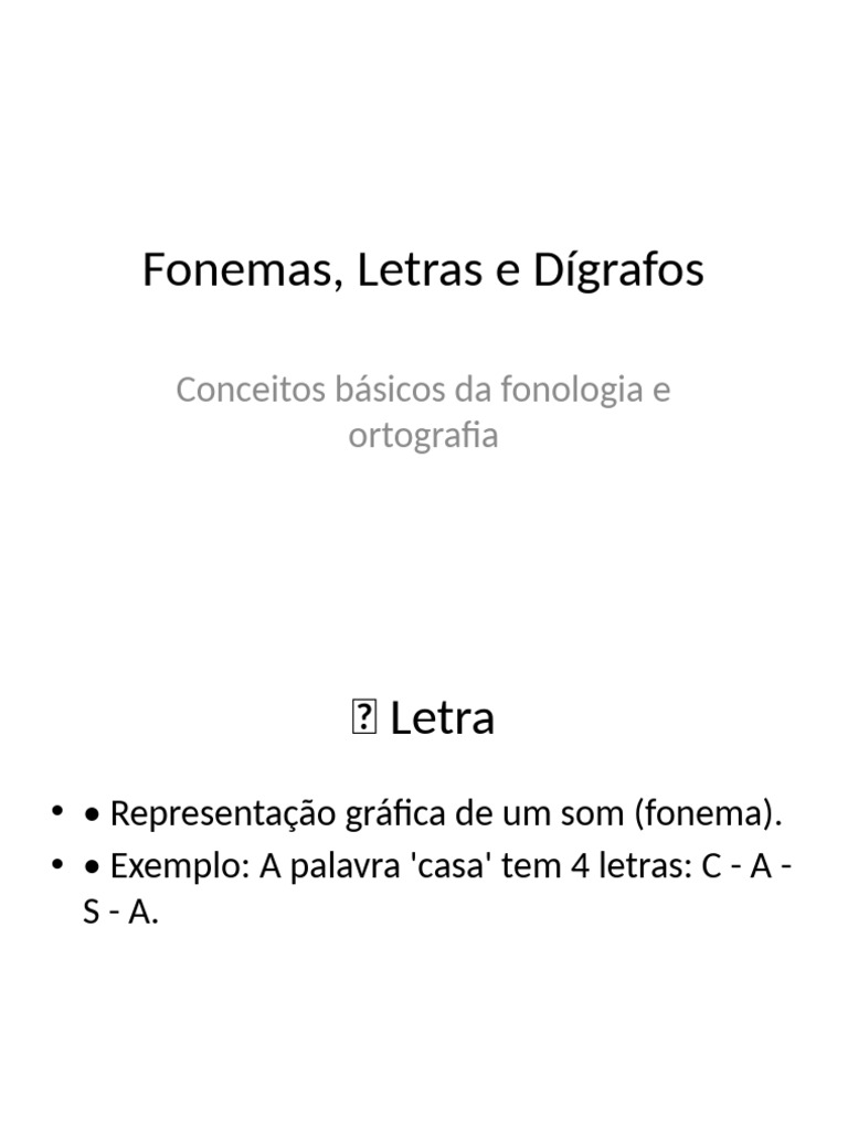 Fonemas Letras Digrafos | PDF