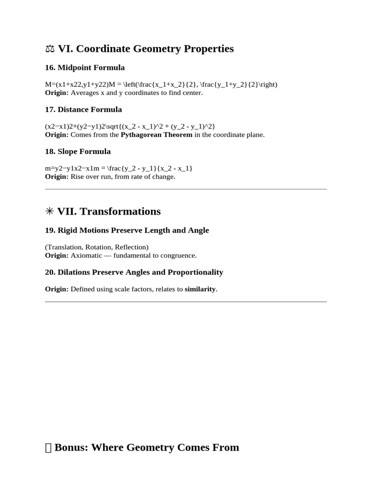 Coordinate Geo Helpful Data | PDF
