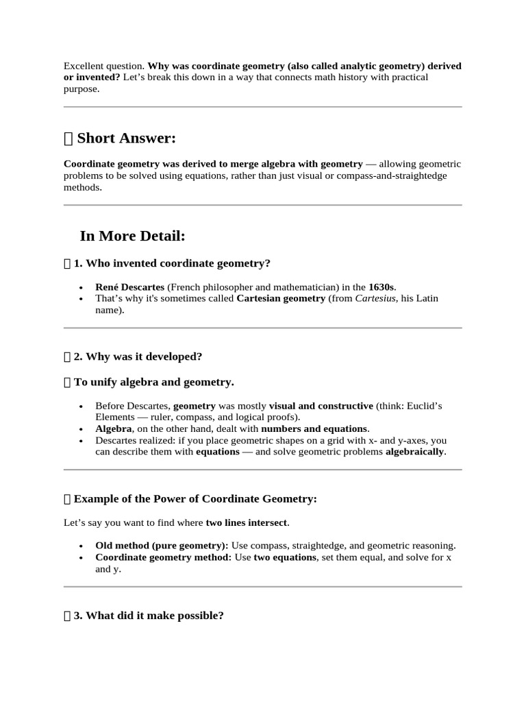 Coordinate Geo History | PDF