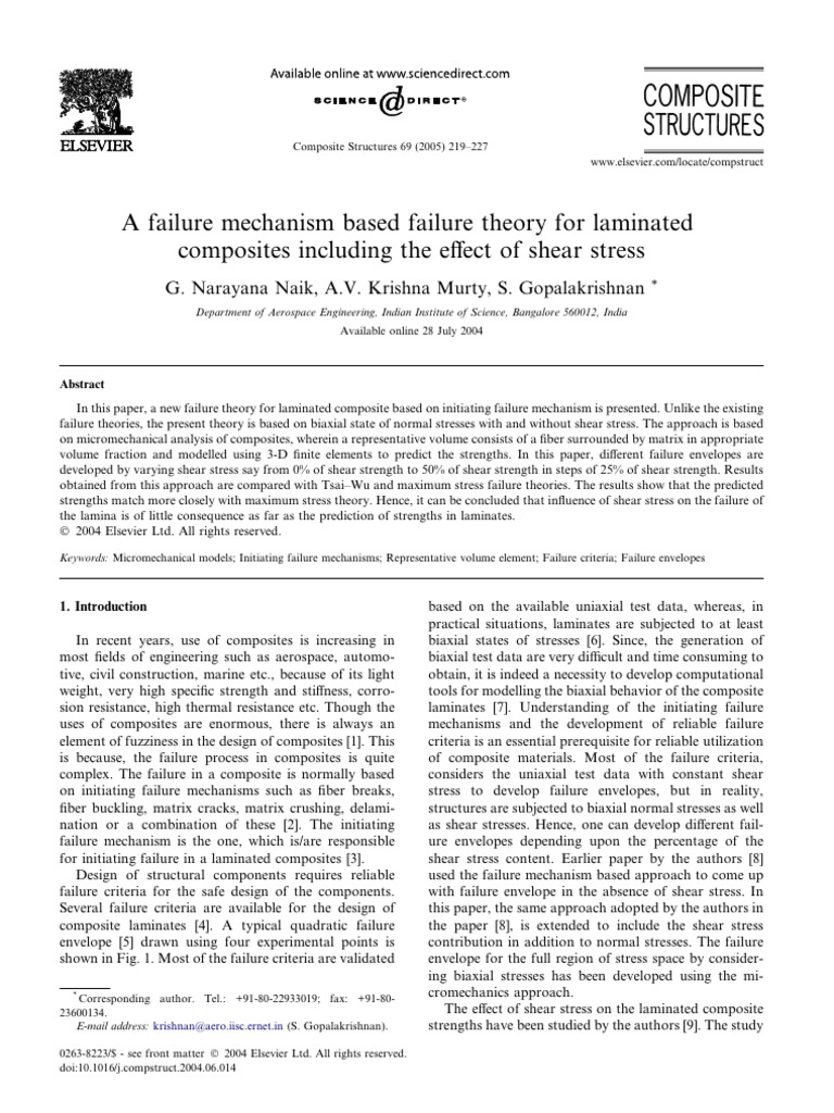 A Failure Mechanism Based Failure Theory For Laminated - G. Narayana Naik A.V. Krishna Murty S ...