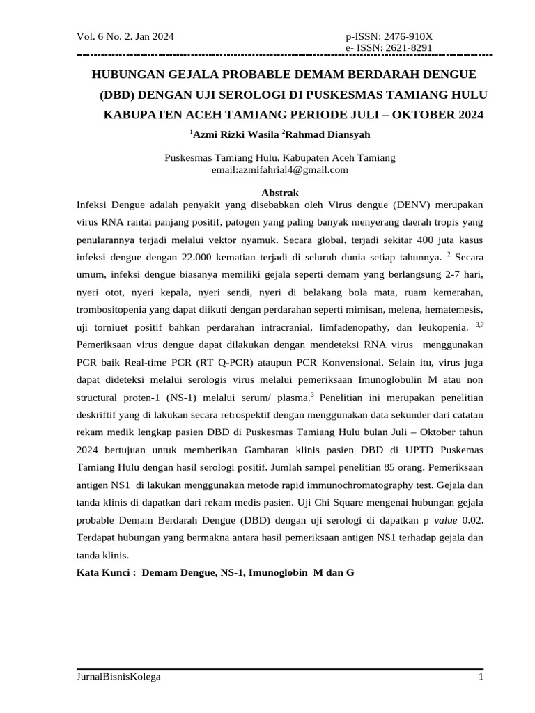 Jurnal Hubungan DBD | PDF