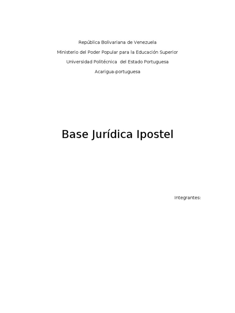 Ipostel 1 | PDF | Constitución | Administración Pública